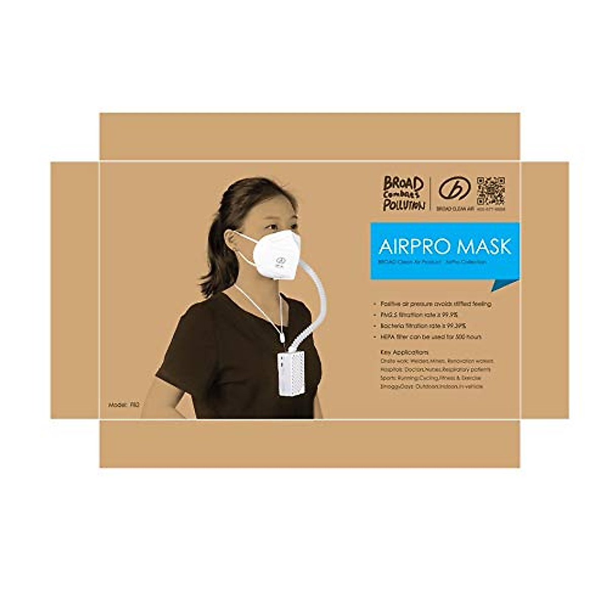 Breathe Freely Promotion! BROAD Airpro Mask Powered Air-Purifying Respirator