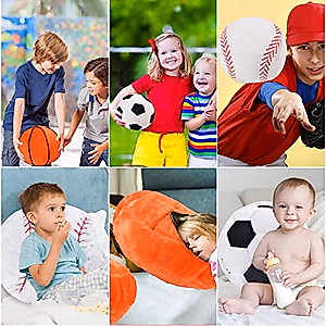 ChezMax Cute Plush Decorative Round Throw Pillow Home Office Sofa Stuffed s Back Cushion Creative 3D Baseball 12cm in Diameter