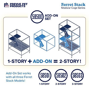 Prevue Pet Products Ferret Stacking Cage Add-On Unit, Fits Prevue Ferret Stack Cages