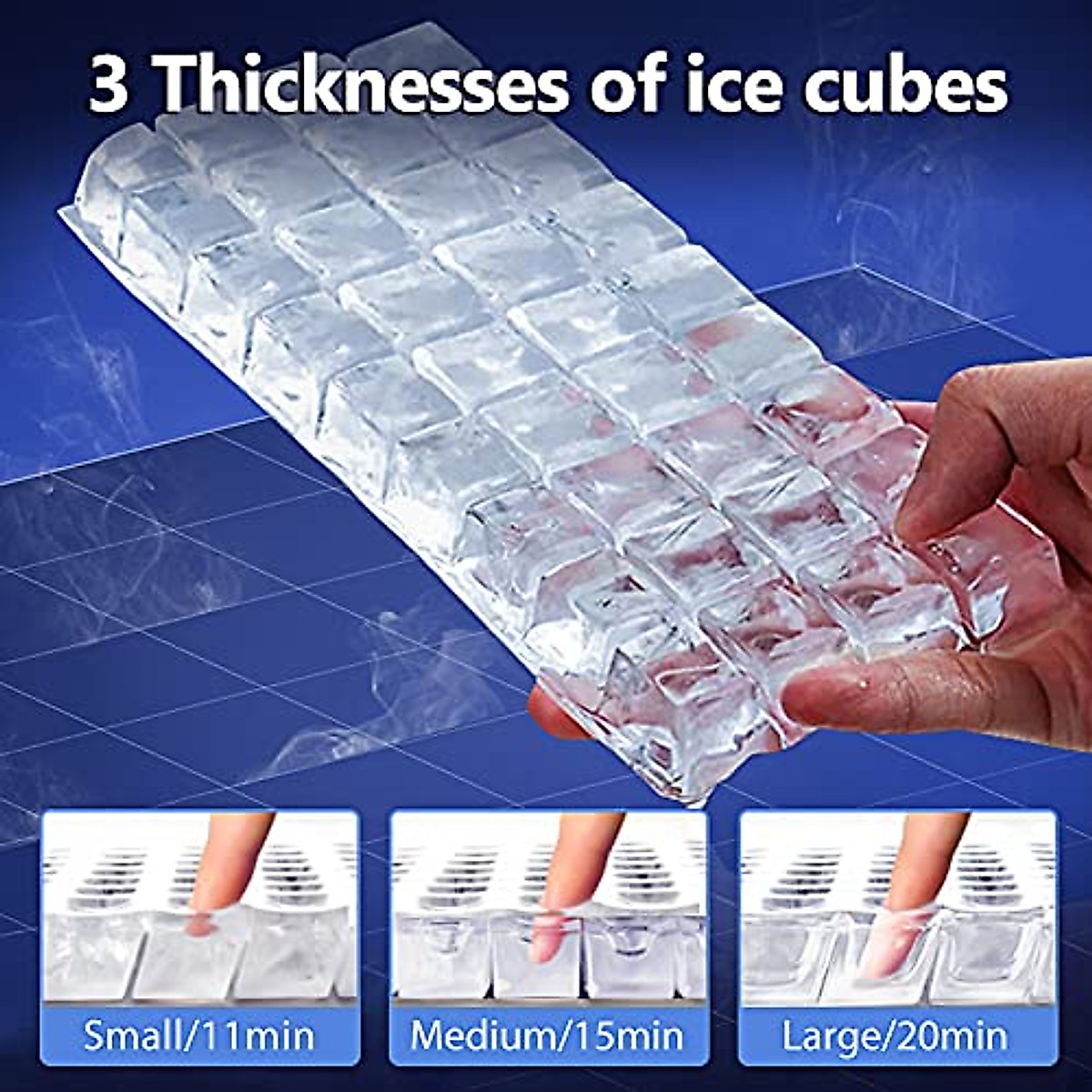 Electric Ice Maker, Commercial Ice Machine,70Lbs/Day, Stainless Steel Ice Machine with 10 Lbs Capacity, Ideal for Restaurant, Bars, Home and Offices, Includes Scoop