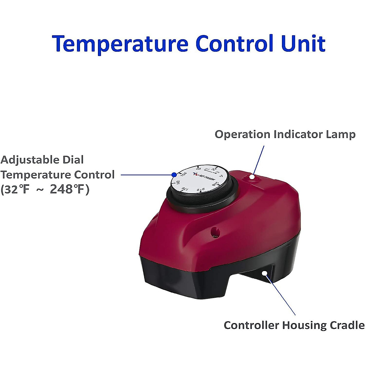 KD 1600W Immersion Bucket Water Heater, Auto Shutoff, Overheating Prevention, Auto Water Level Senor, Adjustable Thermostat, Easy-to-Use (RED / 1600 WATT)