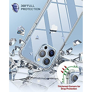 SURITCH for iPhone 13 Pro Clear Case 6.1" (Only), [Built-in Screen Protector] Full Body Protective Hard Shell+Soft TPU Phone Case for iPhone 13 Pro -(Full Clear)