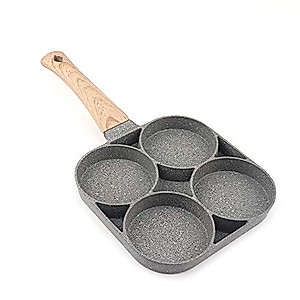 YIBAO Non-stick Egg Frying Pan Four-cup Medical Stone Egg Pan Pancake omelette pan Compatible With All Heat Sources