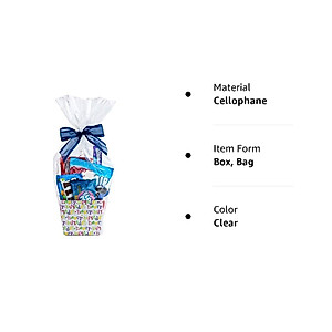 Purple Q Crafts Clear Basket Bags 16” x 24” Cellophane Gift Bags for Small Baskets and Gifts 1.2 Mil Thick (10 Bags)