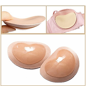Silicone Bra Inserts Pads Self-Adhesive Bra Enhancer Breathable Push Up Bra Pads Lift Breast Pads (Beige - 3 pairs)
