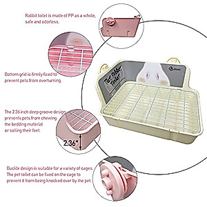 kathson Rabbit Litter Box Toilet, Bunny Potty Trainer Corner Litter Pan Small Animal Disposable Liner Bedding Supplies for Guinea Pigs, Chinchilla, Ferret, Gerbil (White)