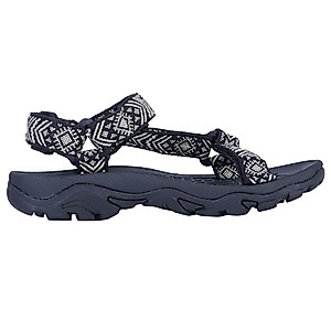 Colgo Women's Sport Sandals Comfort Classic Athletic Hiking Sandals with Arch Support Outdoor Wading Beach Water Shoes (Black/Pattern, 6)