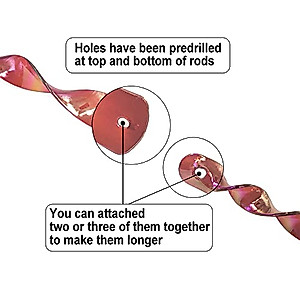 Reflective Bird Scare Devices Wind Twisting Bird Scare Rods Hanging Spiral Reflectors, 12 Pack 6 Colors