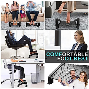 CEECOLES Ergonomic Foot Rest Under Desk, Adjustable Height Office Foot Rest for Under Desk at Work, Foot Rest Under Desk with Massage Surface at Work Office, Promote Leg Circulation, Relieve Pressure