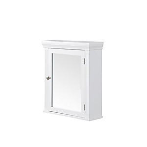 Elegant Home Fashions Stratford Wooden Storage, 1 Door, White Medicine Cabinet