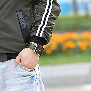 Misker Nylon Band Compatible with Apple Watch Band 42mm 44mm 45mm 38mm 40mm 41mm, YOUKEX Lightweight Breathable Sport Wrist Strap with Metal Buckle Compatible with iwatch Series 7/6/5/4/3/2/1