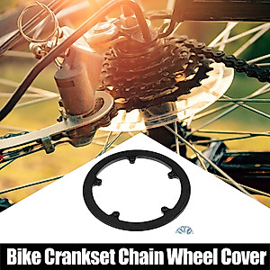 X AUTOHAUX 2pcs 44 Teeth 8.5cm 5 Holes Bicycle Bike Crankset Chain Wheel Cover Protector Chain Wheel Protective Cover Black