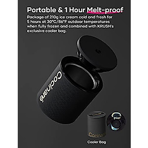 Cocinare KRUSH Ice Cream Maker Freezer Bowl, Stay Cold and Fresh for up to ONE hour, 304 Stainless Steel and BPA Free, Blue