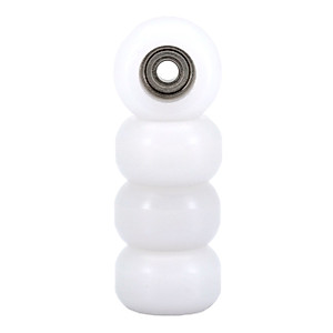 Teak Tuning CNC Polyurethane Fingerboard Bearing Wheels, White - Set of 4 Wheels - Durable Material with a Hard Durometer
