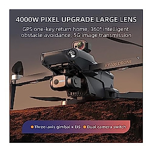 RKSTD 4K Camera GPS Adult RC Drone, RC Quadcopter, Fixed Height, Headless Mode, 360° Obstacle Avoidance, Automatic Return, Brushless Motor, Waypoint Flight, Holiday Gift For Adults