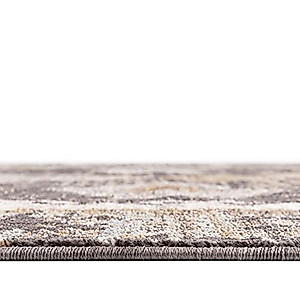 Unique Loom Eco Southwestern Collection Area Rug - Springdale (Runner 2' 7" x 12' 0", Charcoal Gray/Ivory)