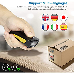 NETUM C750 QR Code Scanner, Mini 2D Barcode Scanner with Charging Dock