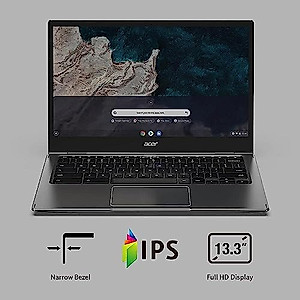 acer Chromebook Spin 513 2-in-1 Convertible Laptop, 8-Core Qualcomm Snapdragon 7c, 13.3" FHD IPS Touchscreen Display, 4GB RAM, 64GB eMMC, Student & Business, WiFi, Backlit KB, Chrome OS