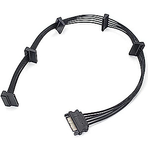 pingping 15 PIN Sata Power Splitter(2Packs), 15 Pin Sata to 5 Sata Power Splitter Adapter Cable- 21 Inches