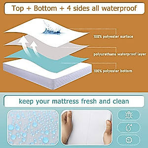 Bedecor Zippered Twin Mattress Protector Cover for 7"-9" Depth Mattress,Fully Encased Liquid Proof Urine Pee Protection Breathable Smooth Incontinence Pet Baby Potty Training