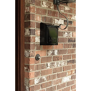 ARCHITECTURAL MAILBOXES Townhouse Vertical Small Capacity, Galvanized Steel Wall Mount Mailbox, 4.1 x 8.6 x 10.1 inches, Black