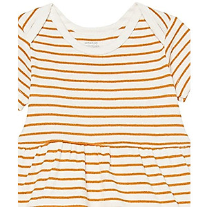 Amazon Essentials Baby Girls' Short-Sleeve Dress, Pack of 3, Lilac Cat, 12 Months