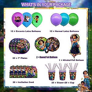 286 PCS Birthday Party Supplies for 20 Guests, Birthday Decorations included Happy Birthday Banner, Pennants, Balloons, Hanging Swirls, Invitation Cards, Tableware, Cake Toppers