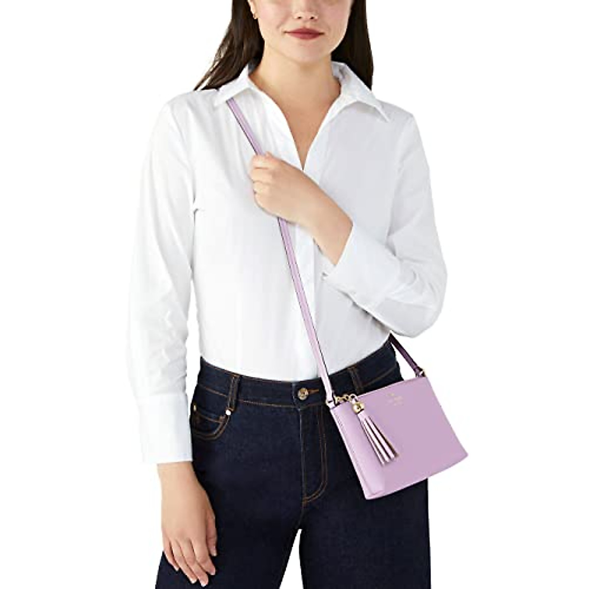 Kate Spade Amy Leather Crossbody Bag (Lavender)