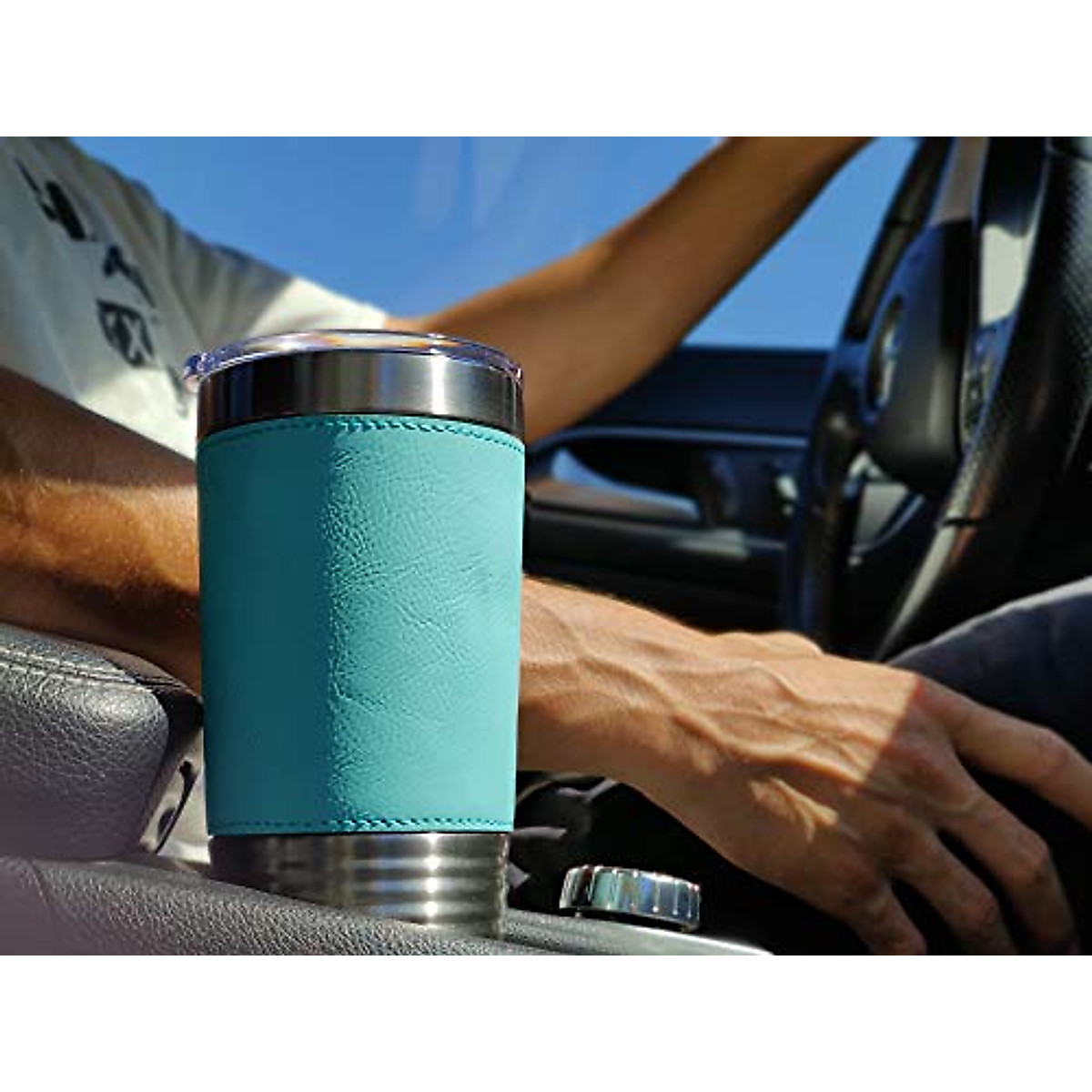 LaserGram 20oz Vacuum Insulated Tumbler Mug, PA Physician Assistant, Personalized Engraving Included (Faux Leather, Teal)