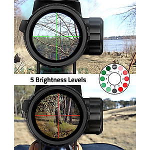CVLIFE 3-9x40 Rifle Scope, Red & Green Illuminated Optical Riflescope, Mil-dot Reticle Scope for Hunting with Mounts