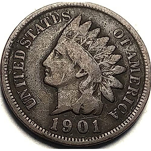1901 P Indian Head Cent Penny Seller Very Good