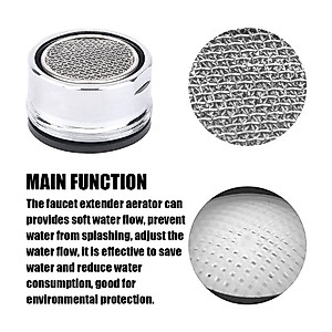 8 Pcs 2.2 GPMBathroom Sink Aerator, Stainless Steel Core Brass Shell Sink Aerator with Washers and Wrench 15/16-Inch 24 mm Male 2.2 GPM Threads Universal Faucet Aerator Standard Parts Replacement