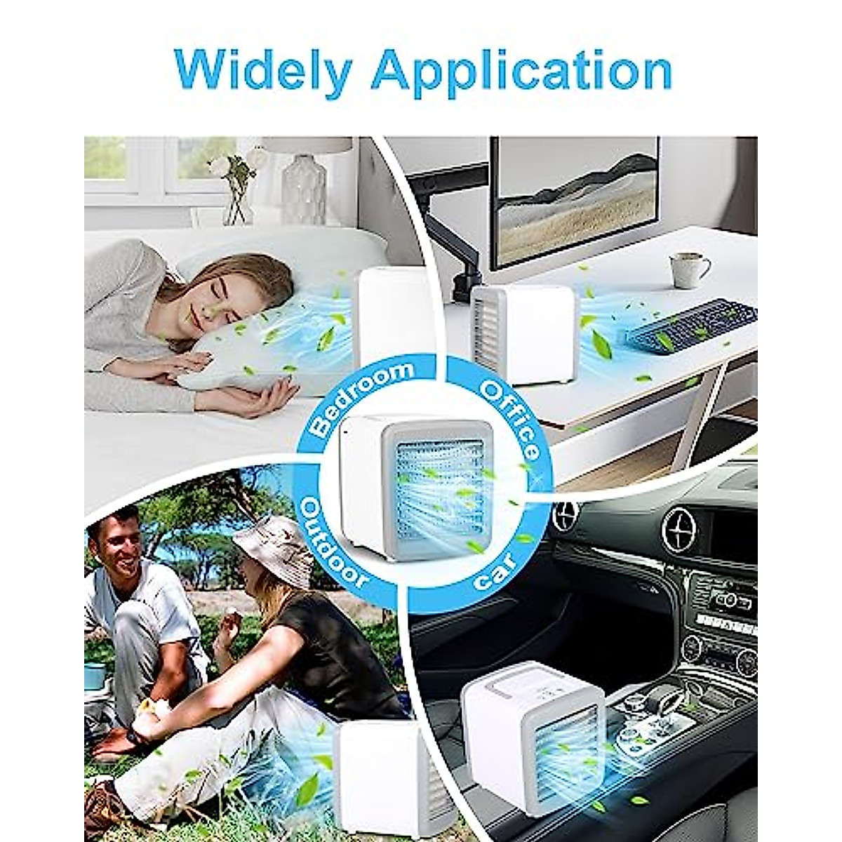 Mini Portable Air Conditioner Battery Powered Mini Ac For Bedroom Desk Room Car Tent Camping Personal Air Conditioners Small Air Cooler Fan