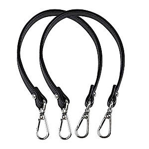 AUEAR, Replacement Handles Bag Purses Straps Black Handbag Strap for Handmade Bag Straw Bag (15.9 Inches, Style B, 2 Pack)