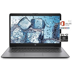 2021 Newest HP 14 inch HD Laptop Computer, Intel Celeron N4000 up to 2.6 GHz, 4GB DDR4, 64GB eMMC Storage, WiFi, Webcam, HDMI, Bluetooth, 1 Year Microsoft 365,Windows 10 S, Black + Hubxcel Cables