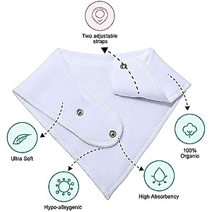 Bobaly Baby Infant Bandana Bibs with Teether (6-Pack Flower Set)