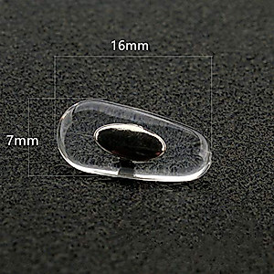BEHLINE Soft Silicone Eyeglasses Nose Pads,Anti-Slip Sunglasses Nose Pieces,Plug-in Glasses Nose Rest Repair Kit(Clear,16mm)
