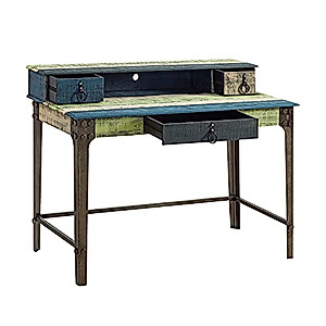 Powell Furniture Calypso Desk, Wood with Multi Color Accents, , 46.75 x 37 x 23.13