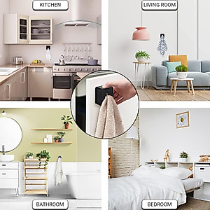 Rpanle Kitchen Towel Hooks 4 Pack, Adhesive Push Towel Hooks for Kitchen, Hand and Dish Towels, Easy Installation, Ideal as Bathroom, Shower or Outdoor Towel Holders