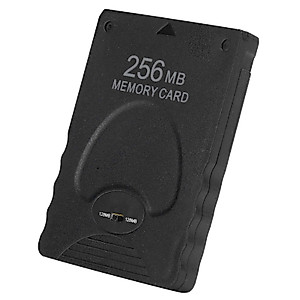 Playstation 2 Memory Card, Compatible with All Ps2 Models Light Game Memory Card Portable Game Memory Card 256MB Accessory for PS2 Playstation 2 Game Data Console (Black)