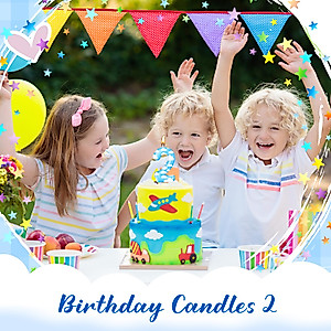 Tondiamo Blue White Number 2 Candle Toy Cloud Birthday Cake Topper Decorations Cute Story Birthday Candle Cake Candle for Boys Girls Baby Shower Party Decor Supplies