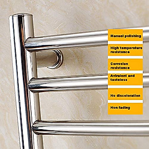 Bathroom Towel Warmer Electric Heated Towel Rack, Towel Warmer for Bathroom, 10-Bar Wall-Mounted Electric Heated Towel Rack, Energy Efficient 88W, Stainless Steel Heated Towel Rail Drying Rack with On