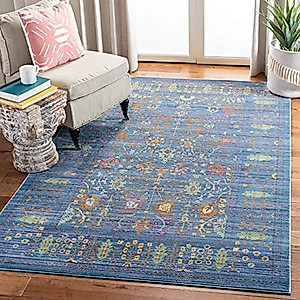 SAFAVIEH Valencia Collection 8' x 10' Grey/Multi VAL108C Boho Chic Distressed Area Rug