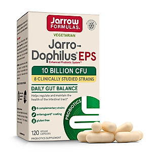 Jarrow Formulas Jarro-Dophilus EPS - 5 Billion Viable Organisms Per Serving - 120 Enteric Coated Veggie Caps - Multi-Strain Probiotic - Intestinal & Immune Health - Up to 120 Servings