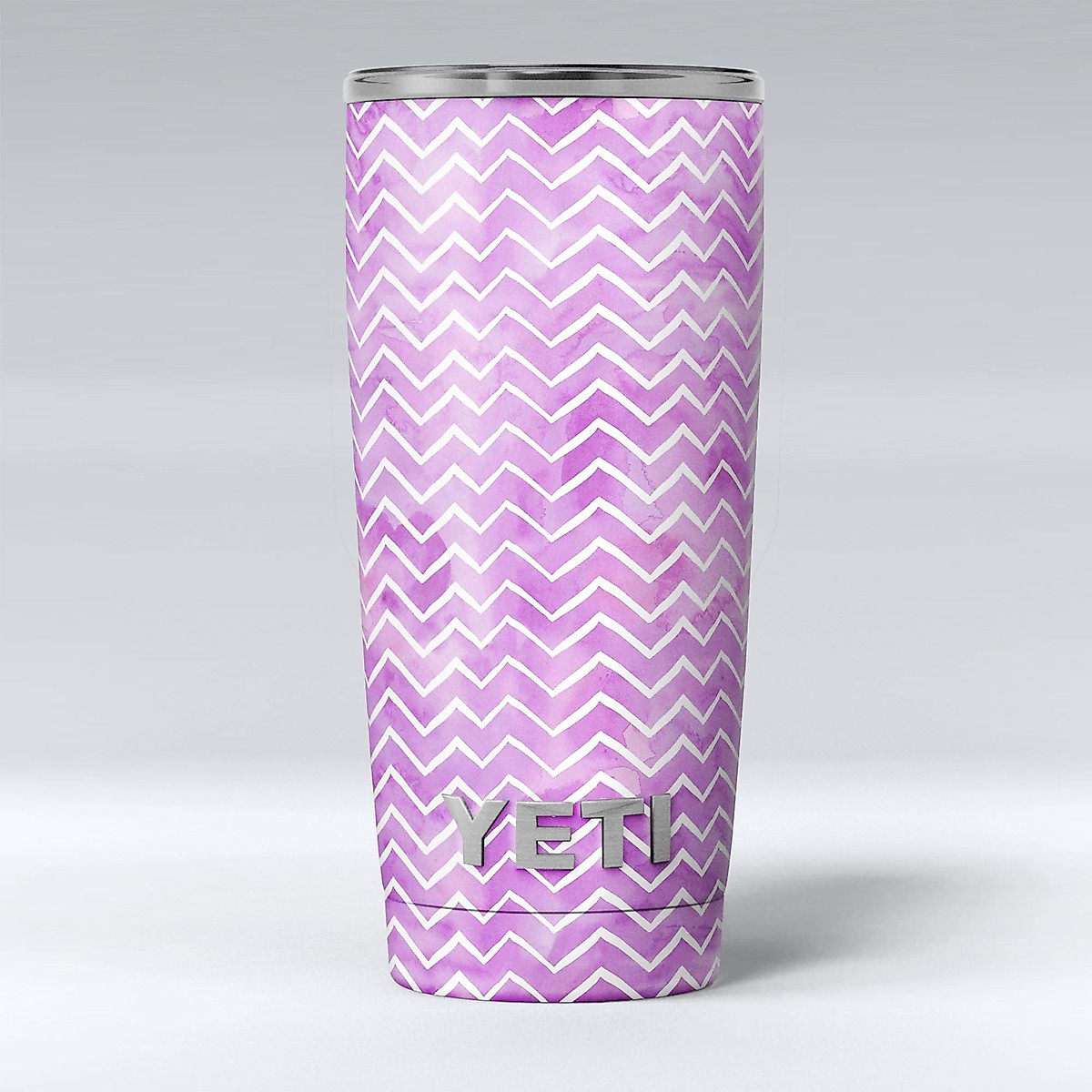 Design Skinz White Chevron Over Purple Grunge Surface - Skin Decal Vinyl Wrap Kit Compatible with The Yeti Rambler Cooler Tumbler Cups