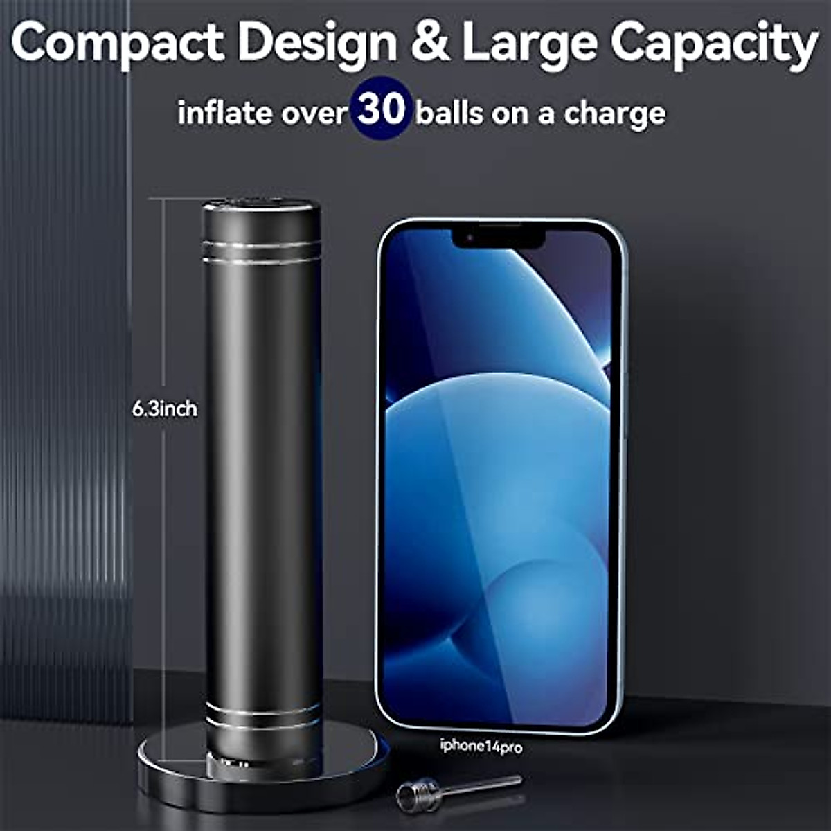 Morpilot Automatic Electric Fast Ball Pump with Needle and Nozzle - Air Pump for Inflatables, Athletic Basketball, Soccer, Volleyball, Football, Sport Ball and Swimming Ring - Faster Inflation