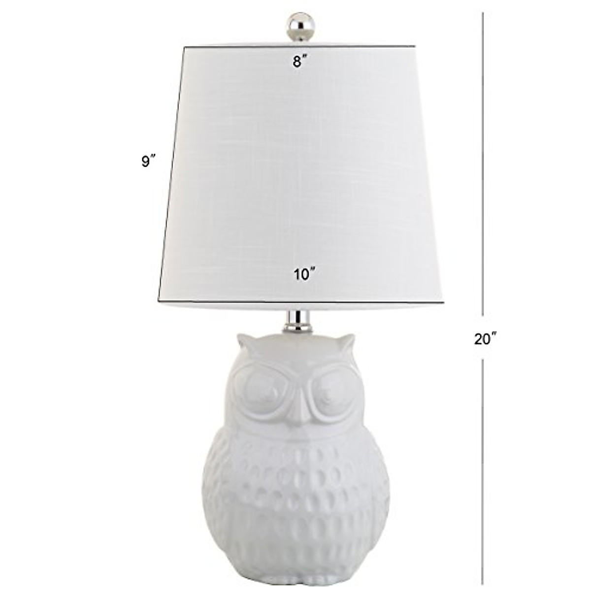 JONATHAN Y JYL1026A Hoot 20.5" Ceramic Mini LED Table Lamp, Cottage, Transitional, Modern, Elegant, Office, Living Room, Family Room, Dining Room, Bedroom, Hallway, Foyer, White Owl