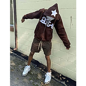 FantasyGears Y2K Full Zip Up Hoodie Women Men Vintage Goth Emo Jacket Grunge Oversized Clothes Sweatshirts Streetwear