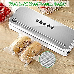 HEMOER Vacuum Sealer Bag for Food Saver, 5 Rolls Total 82Ft Vac Heat Seal Rolls Bag 4mil Heavy Duty, Commercial Grade, BPA Free Great for Vac Storage, Meal Prep or Sous Vide Cooking