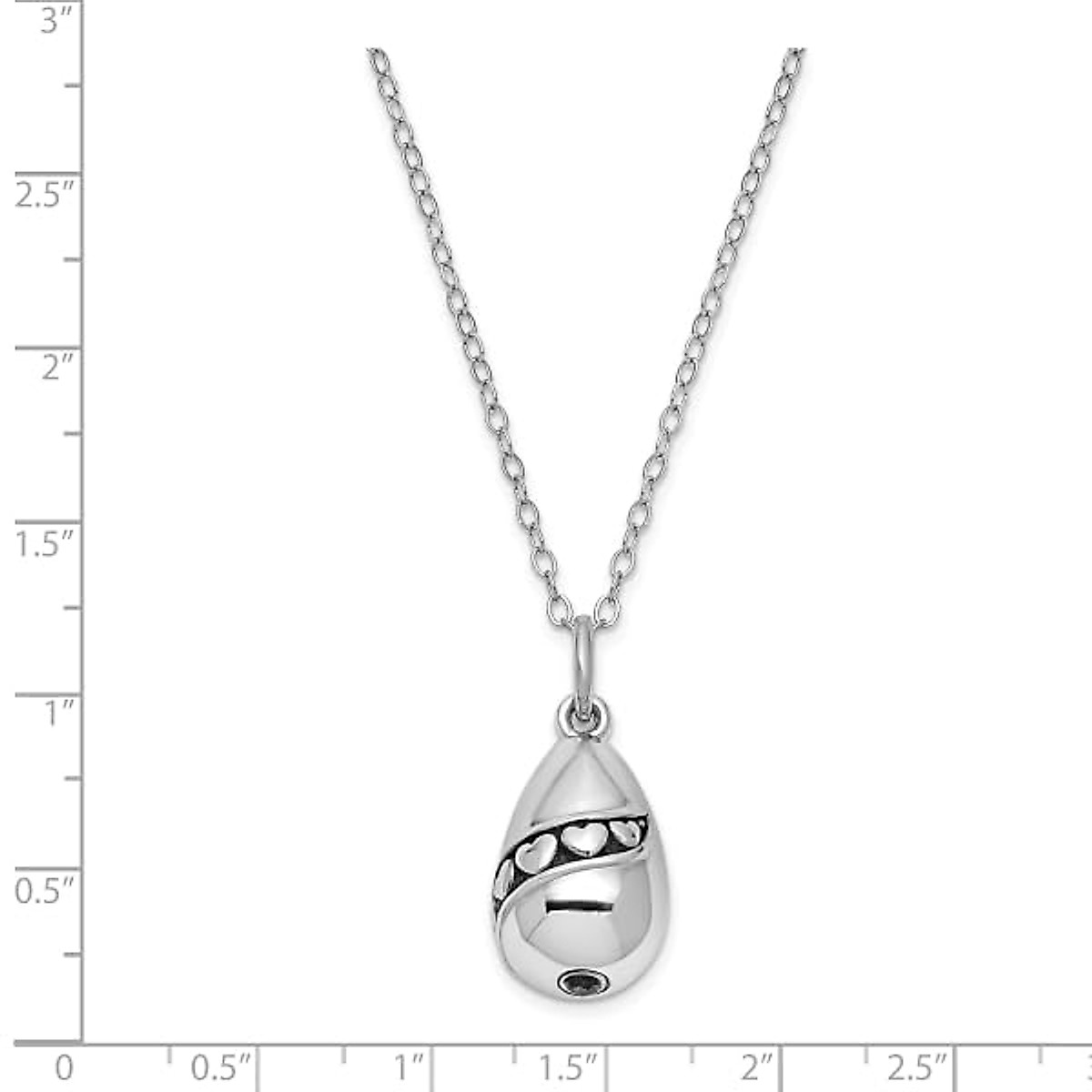 IceCarats 925 Sterling Silver Vintage Tear of Love Ash Holder 18 inch Chain Urn Necklace for Ashes Cremation Jewelry
